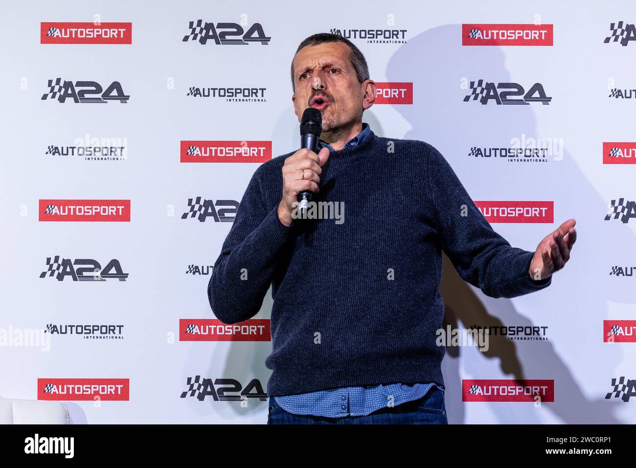 Birmingham, UK, 13. Januar 2024, Autosport Show 2024, Guenther Steiner ...