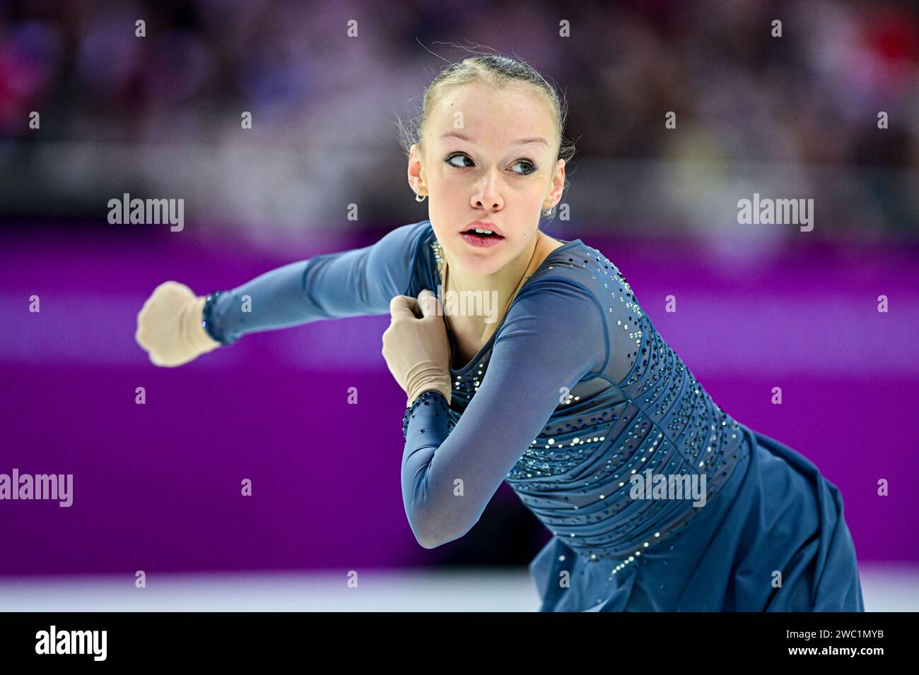 Mariia SENIUK (ISR), während des Free Skating der Frauen, bei der ISU ...