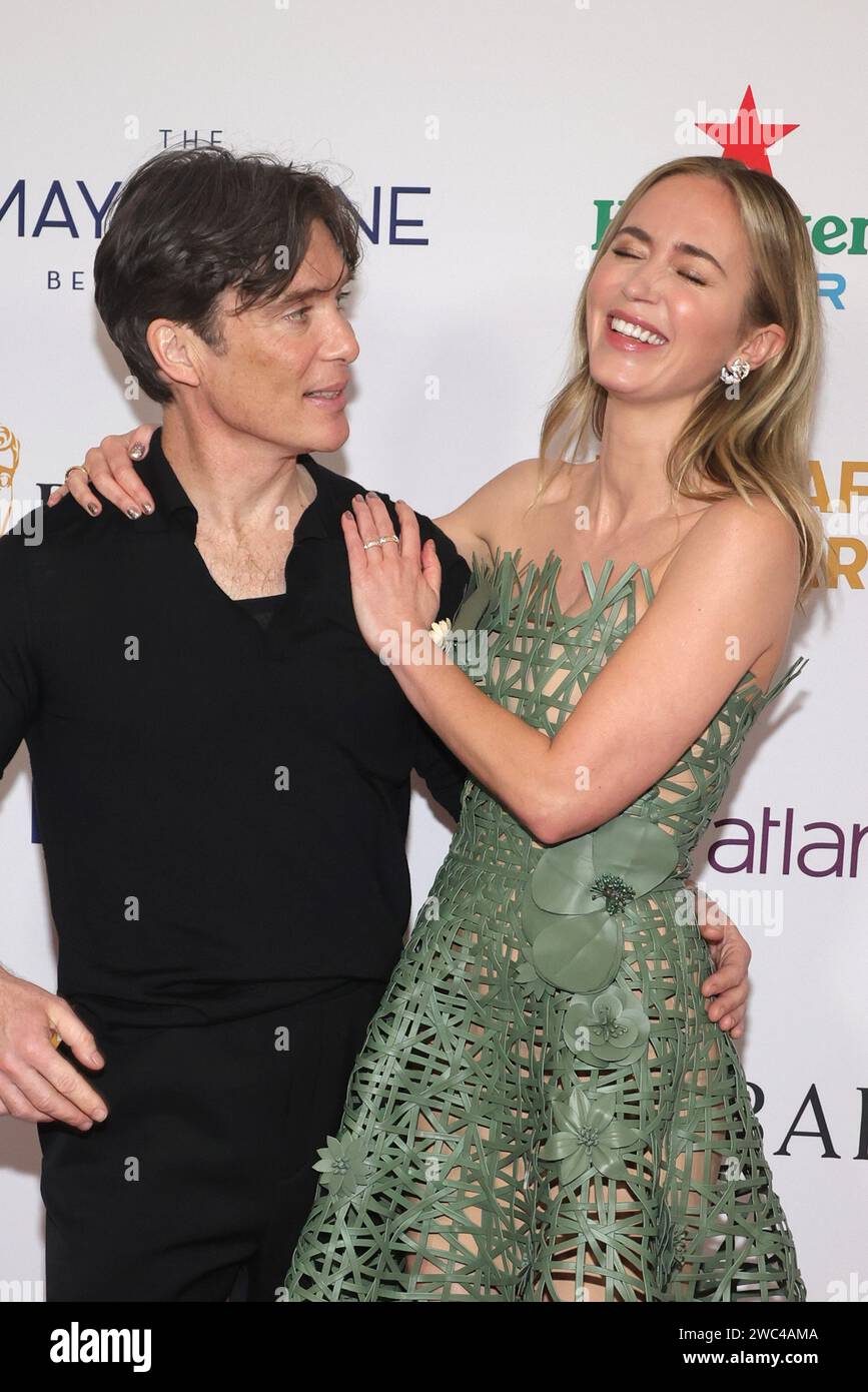 Beverly Hills, Ca. Januar 2024. Cillian Murphy und Emily Blunt bei der ...