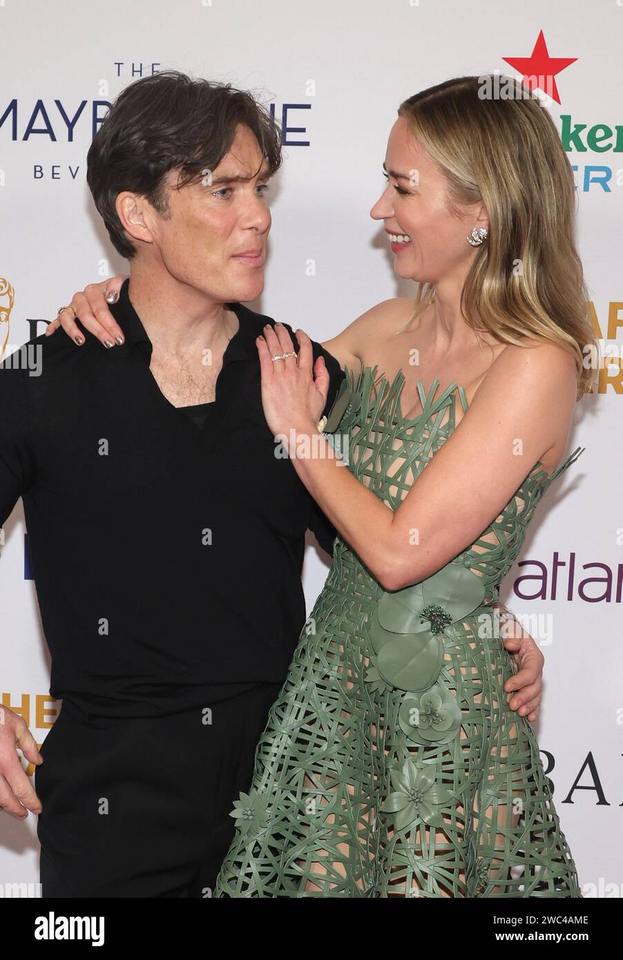 Beverly Hills, Ca. Januar 2024. Cillian Murphy und Emily Blunt bei der ...