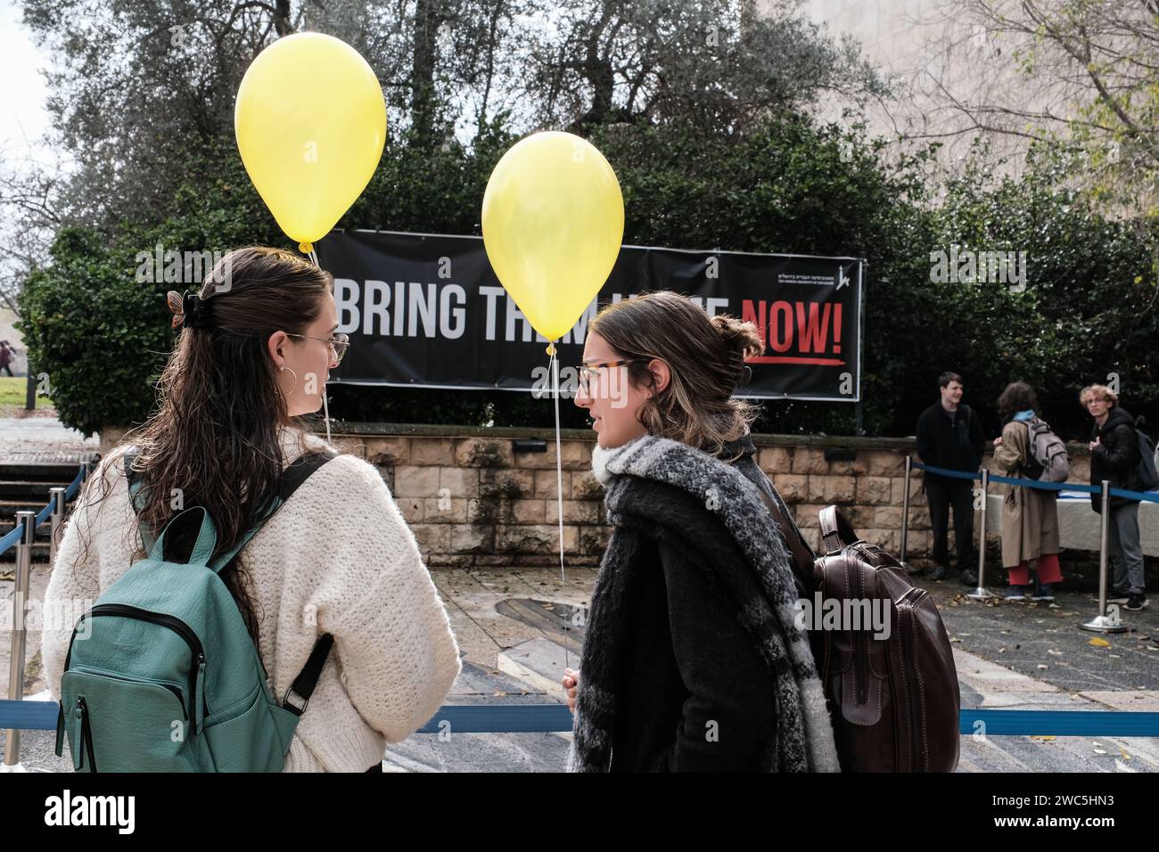 Jerusalem, Israel. Januar 2024. Studenten der Hebräischen Universität ...