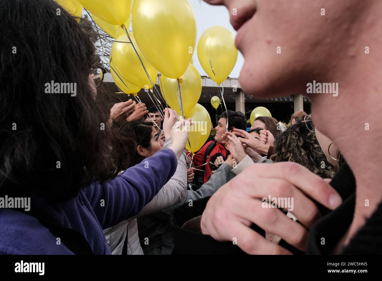 Jerusalem, Israel. Januar 2024. Studenten der Hebräischen Universität ...