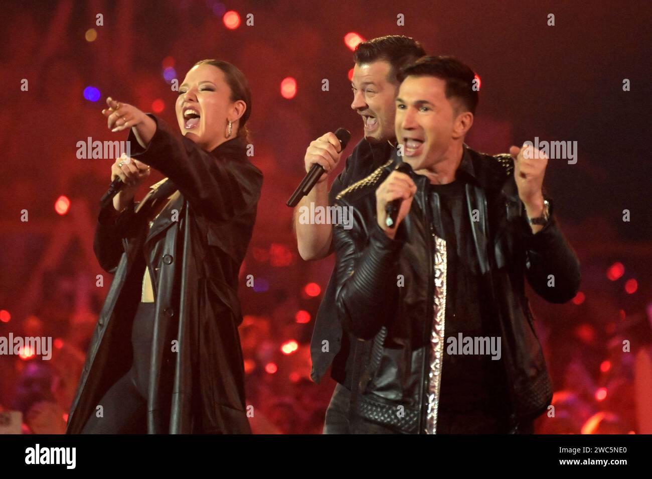 Joelina Drews, Achim Petry und Lucas Cordalis in der TV-Show ...