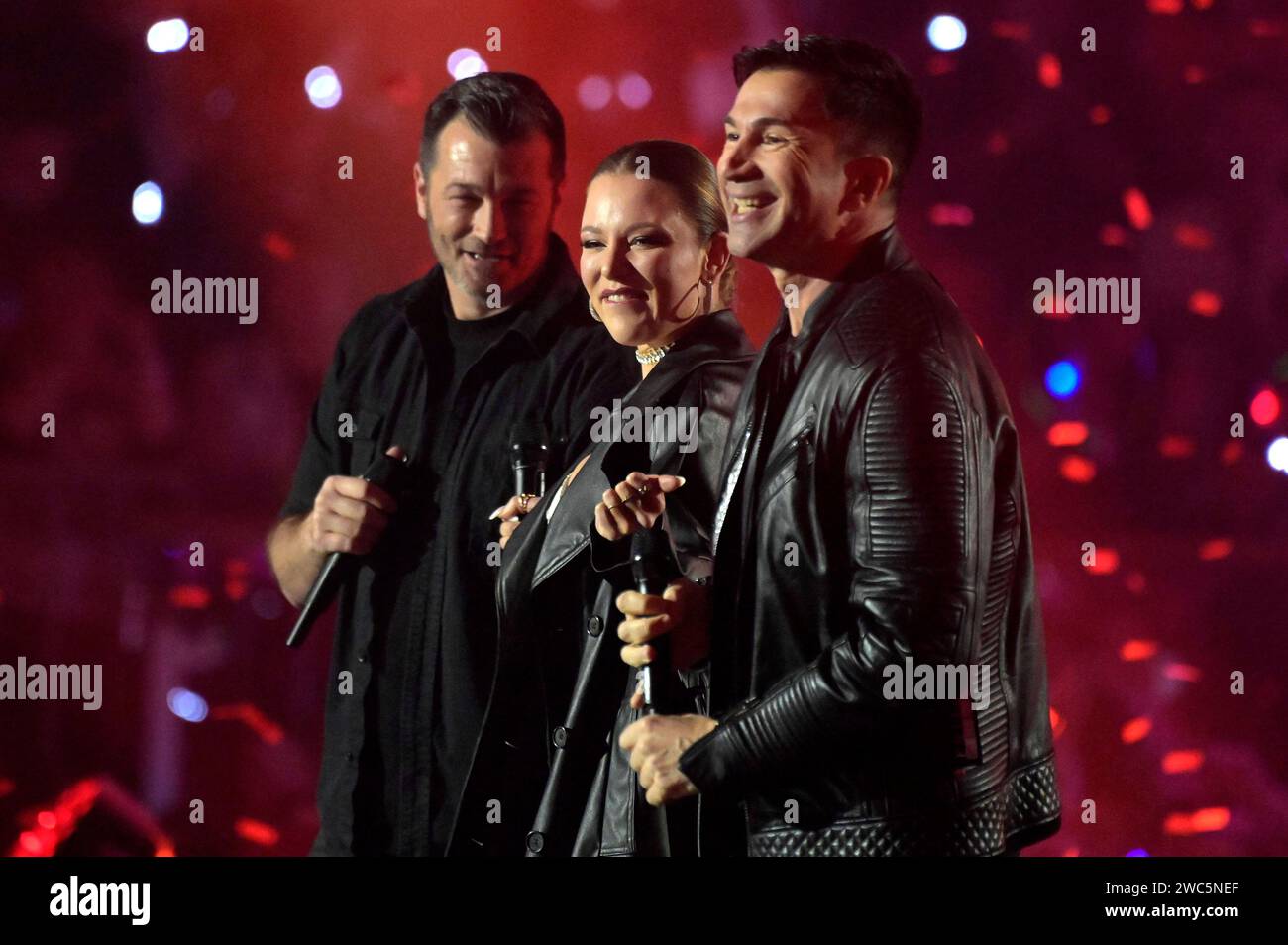 Achim Petry, Joelina Drews und Lucas Cordalis in der TV-Show ...