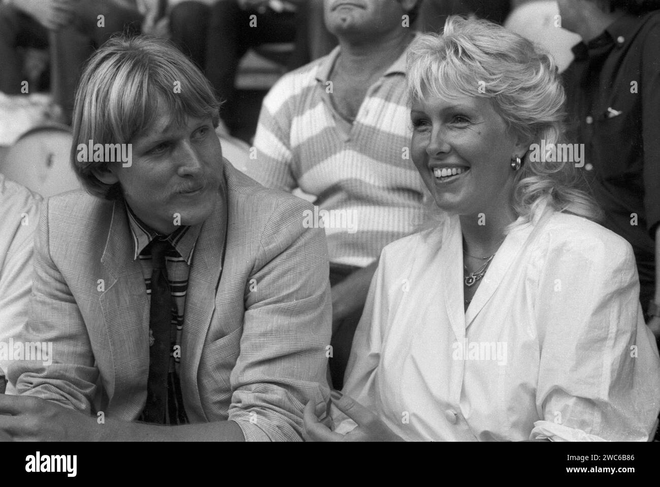 Bernd Schuster mit seiner Ehefrau Gaby 06/84 ru Bernd und Gaby Schuster ...