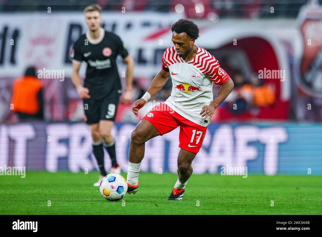 13. Januar 2024, Sachsen, Leipzig: Fußball: Bundesliga, 17. Spieltag, RB Leipzig - Eintracht ...