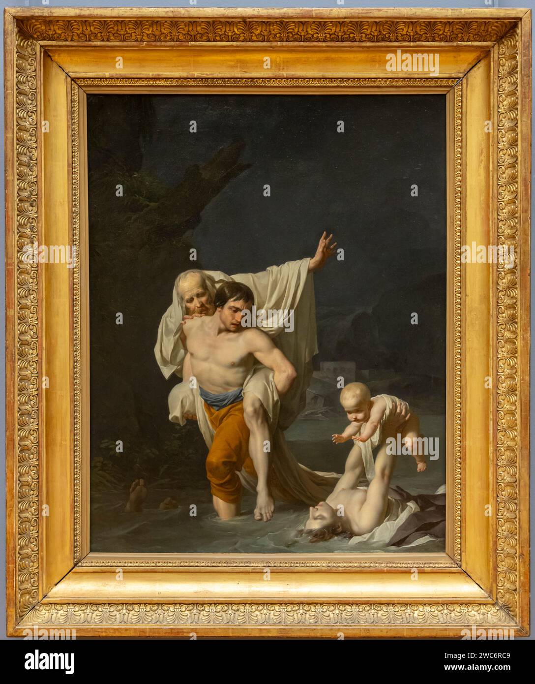 Paris, Frankreich - 01 06 2024: Louvre Museum. Die Sintflut gemalt von ...