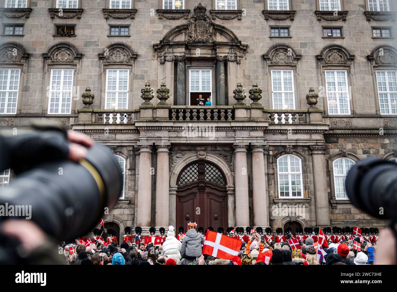 Kopenhagen, Dänemark. 14. Januar 2024. König Frederik X. und ...