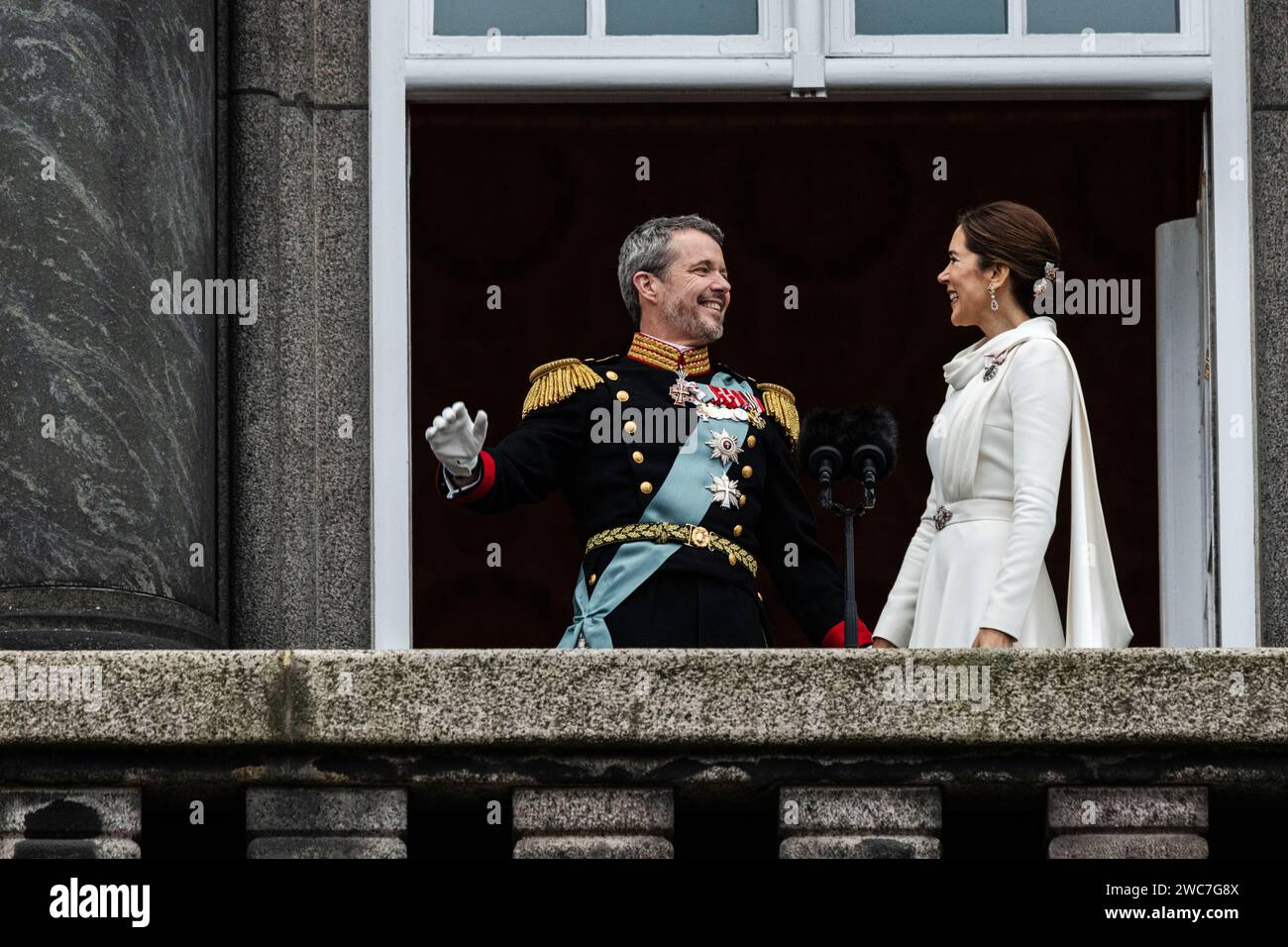 Kopenhagen, Dänemark. 14. Januar 2024. König Friedrich X. und Königin ...