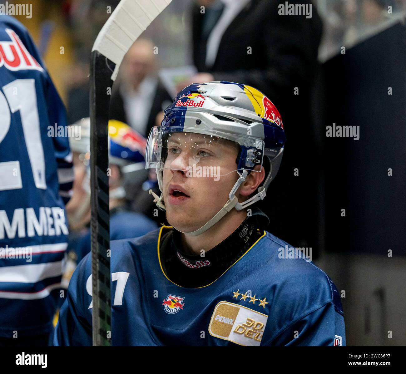 München, Deutschland. Januar 2024. Filip Varejcka (EHC Red Bull ...