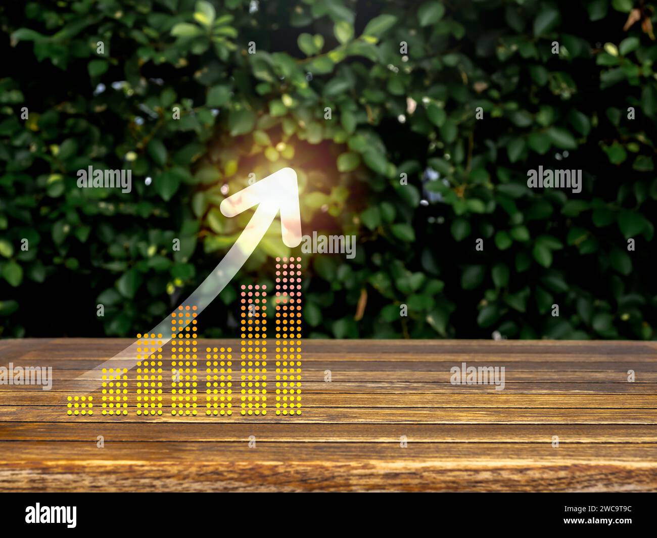 Der leuchtende Pfeil auf dem virtuellen digitalen ...