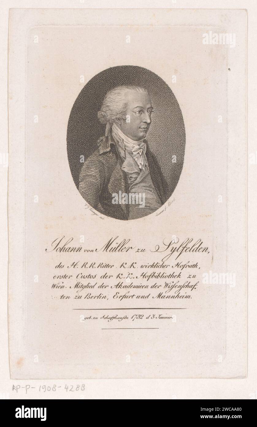 PortraT van Johannes Müller von Sylvelden, Johann Daniel Laurenz (II), nach Vincenz Georg ...