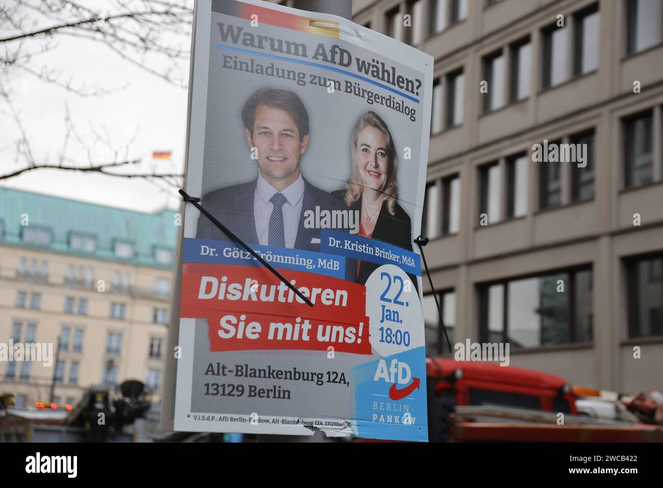 AFD Wahlplakate, Deutschland, Berlin, Bauern-Demo, Protests unter dem ...