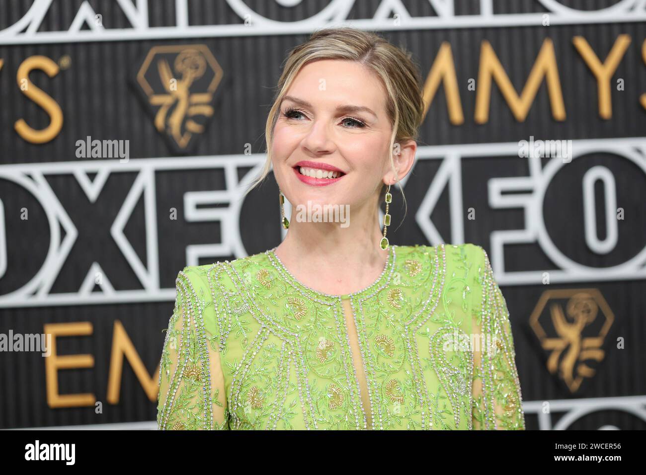 Rhea Seehorn poses for a Red Carpet portrait at the 75th Emmy Awards on ...
