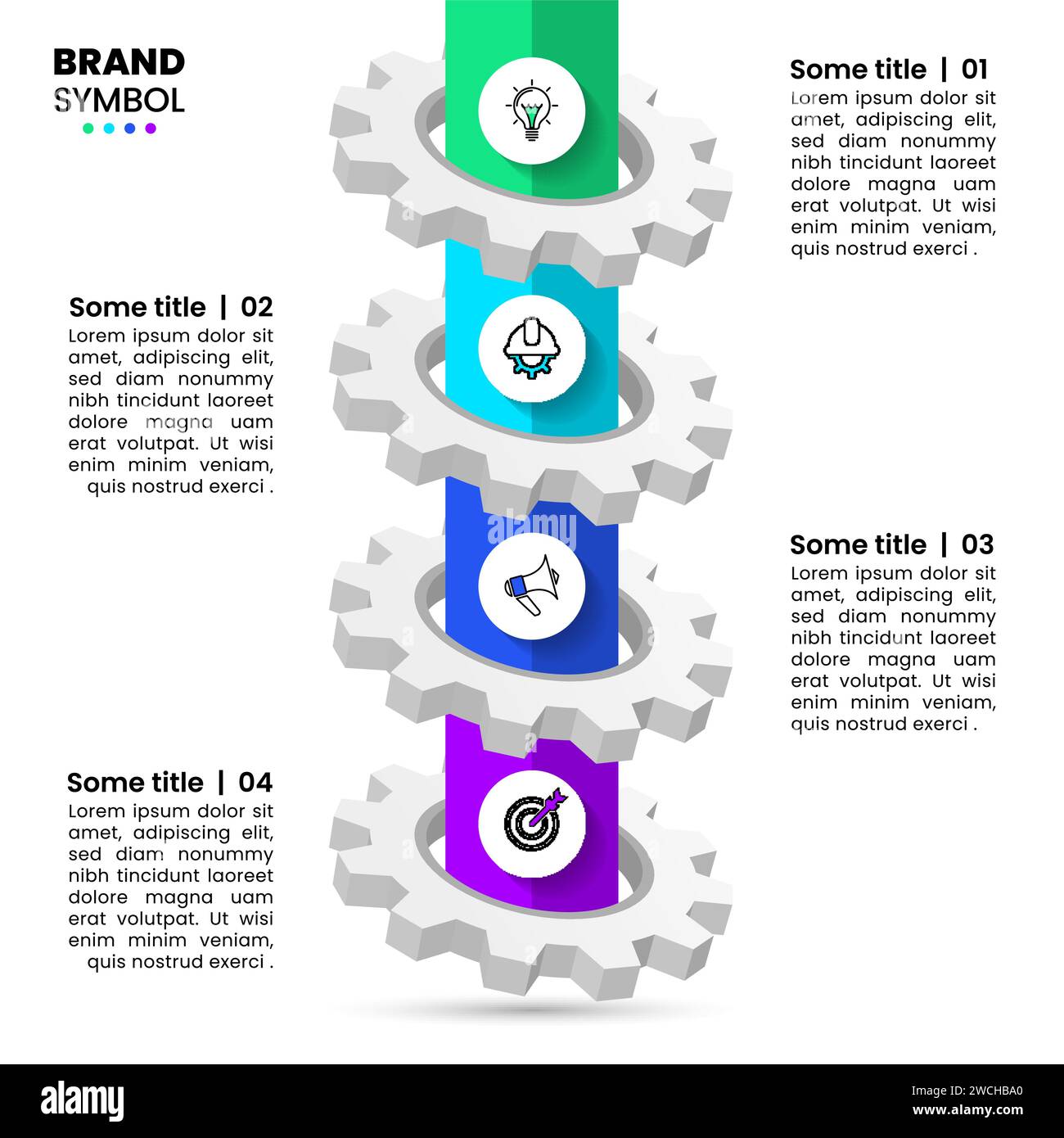 Infografik-Vorlage mit Symbolen und 4 Optionen oder Schritten ...
