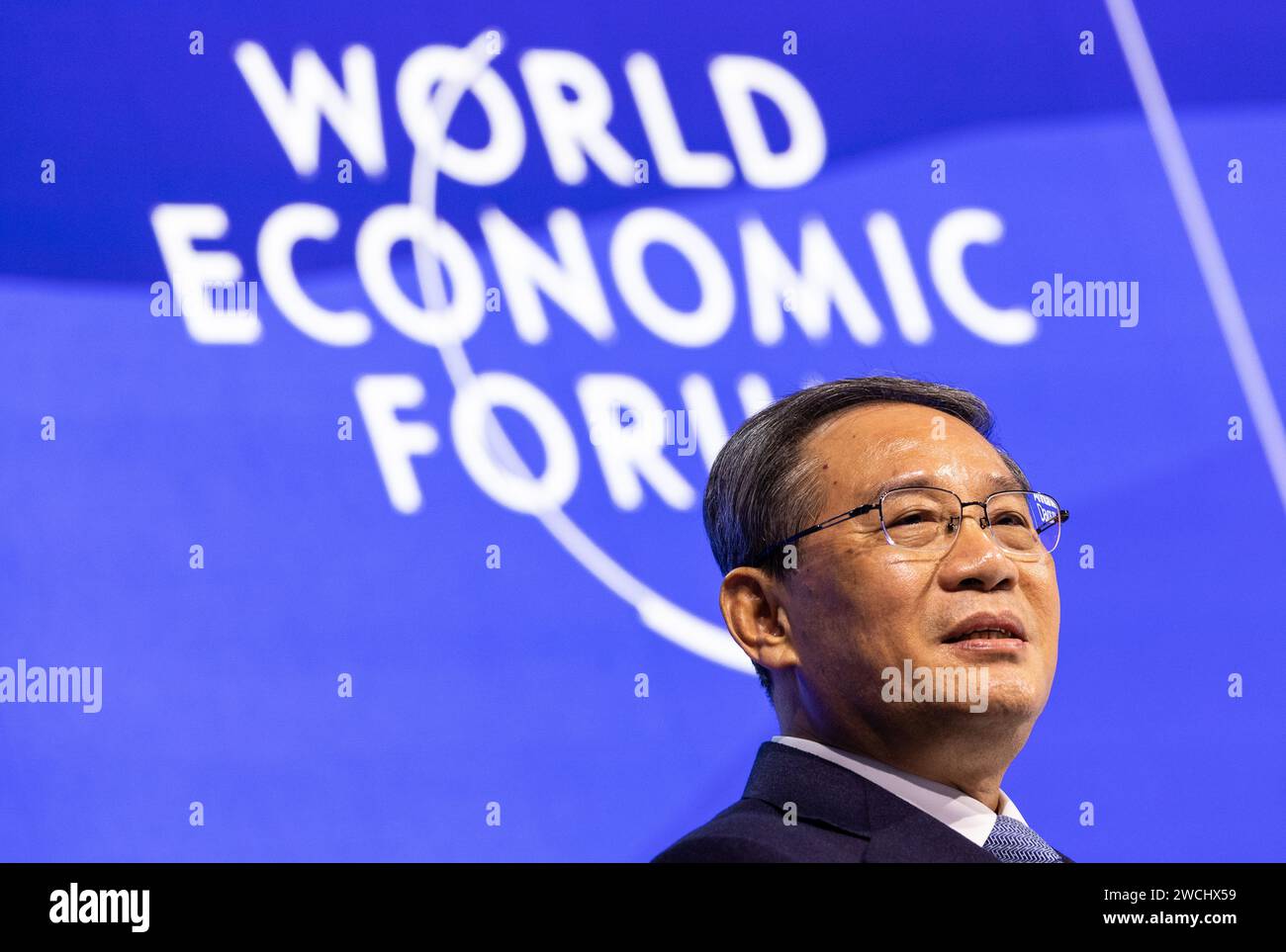 Davos, Schweiz. Januar 2024. Li Qiang, Premierminister der ...
