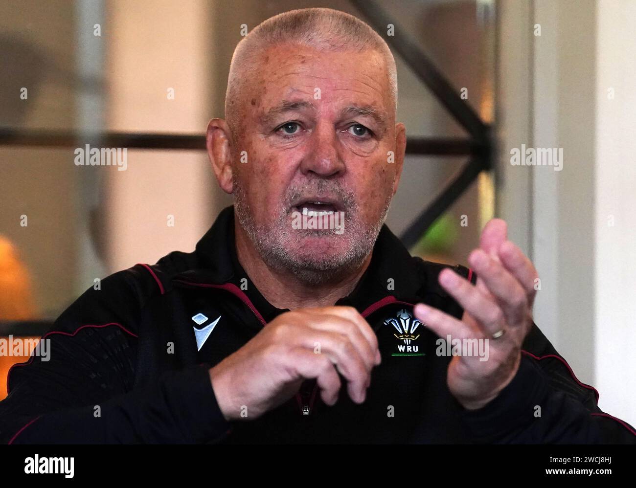 Wales-Cheftrainer Warren Gatland bei der Ankündigung des Guinness Six ...