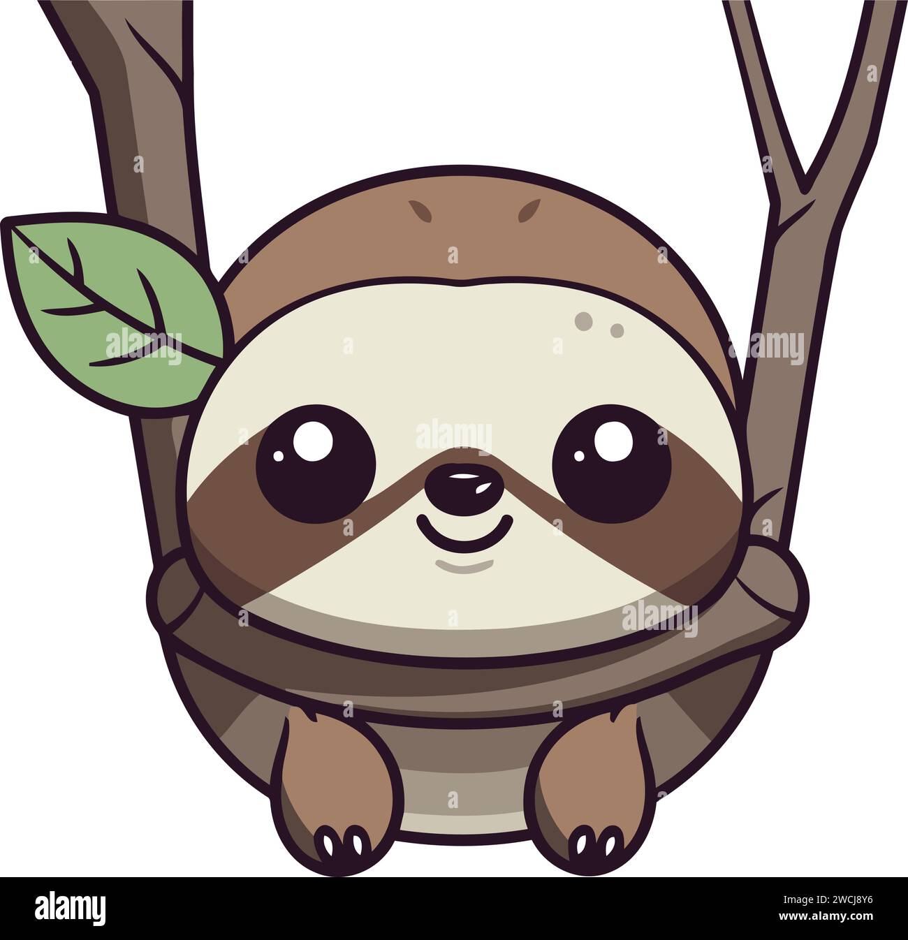 Nettes Faultier Cartoon Vektor Illustration Grafikdesign Vektor ...