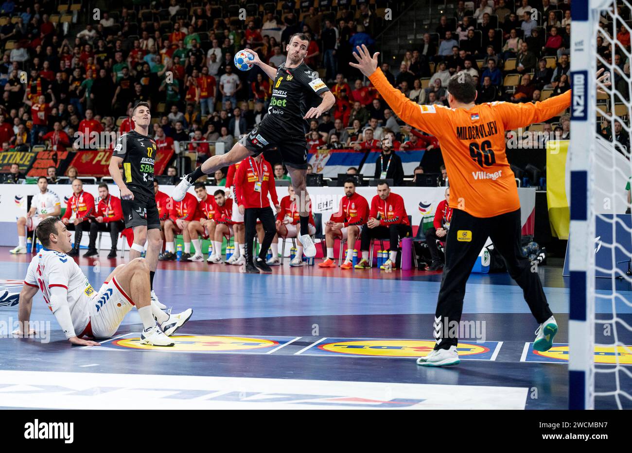 München, Deutschland. Januar 2024. Milos Vujovic (Montenegro, #6) beim ...