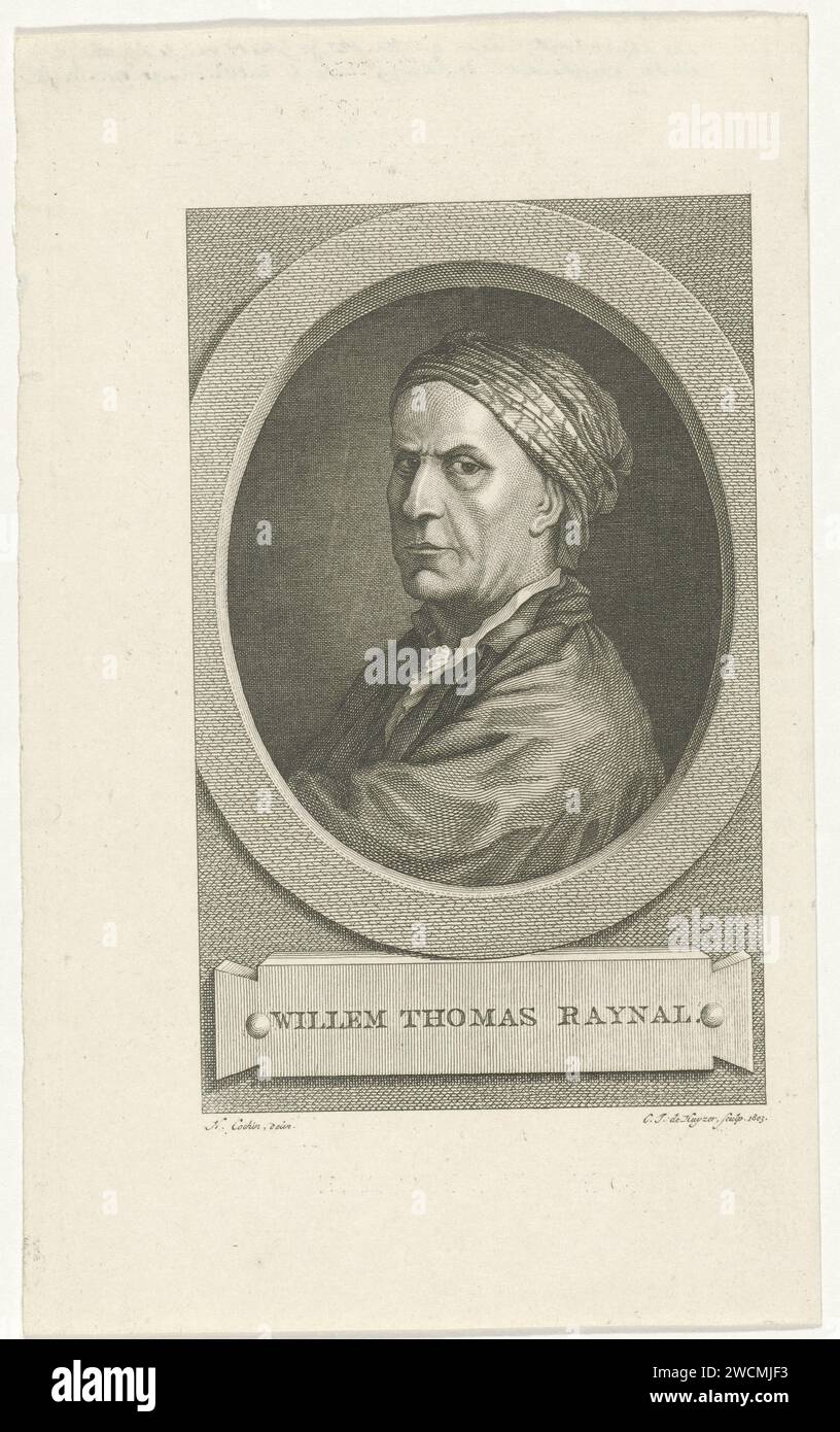 Portret van Guillaume-Thomas Francois Raynal, Carel Jacob de Huyser ...