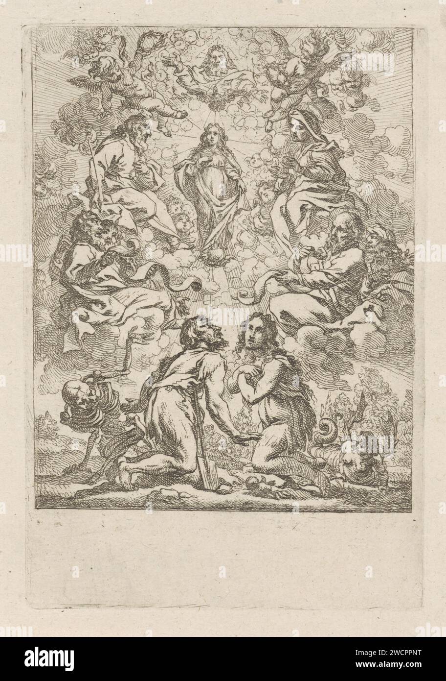 Adam und Eva Kneelen für Maria, Cornelis Schut (I), 1618–1655 Druck ...