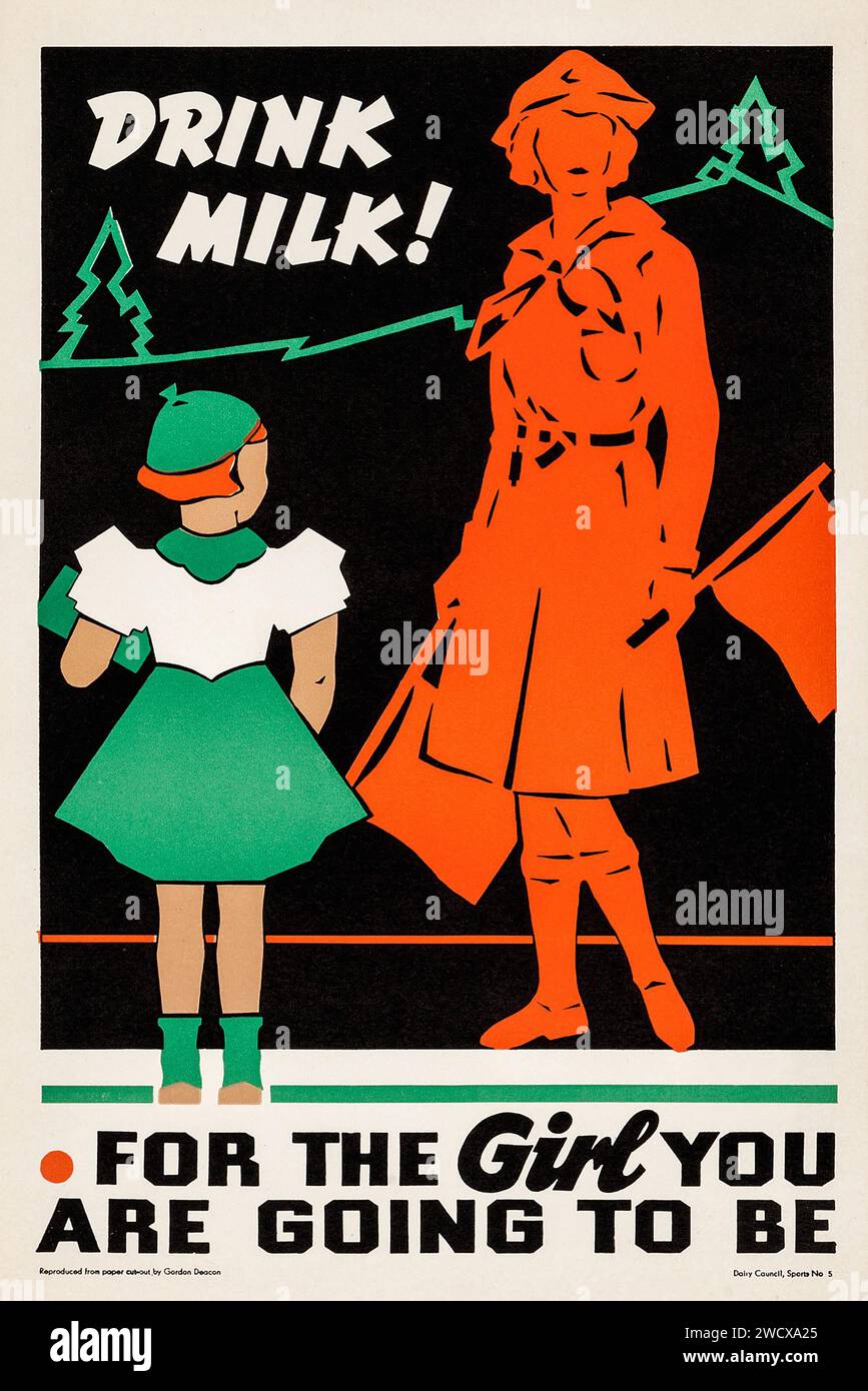 Trinken Sie Milch! Werbeplakat (Dairy Council, c.1930s) Trinken Sie ...