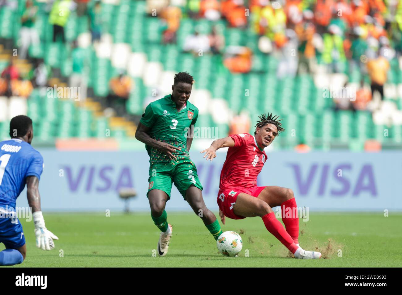 Abidjan, Nigeria. Januar 2024. Equitorial Guinea gegen Guinea Bissau ...