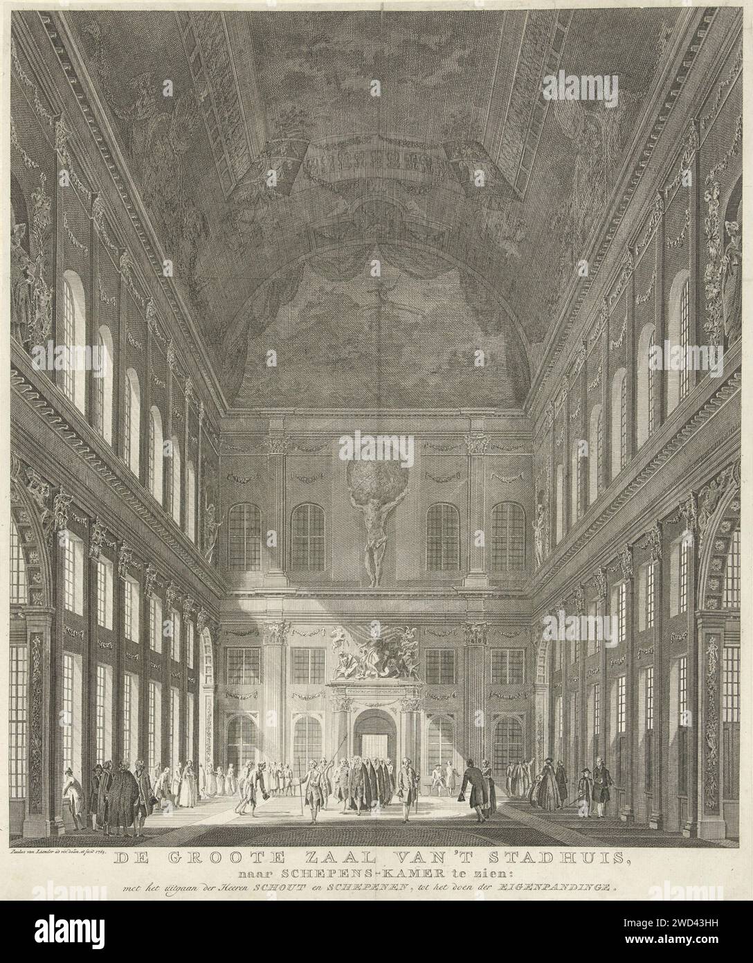 Burgerzaal im Rathaus am Dam-Platz in Amsterdam, Paulus van Liender ...