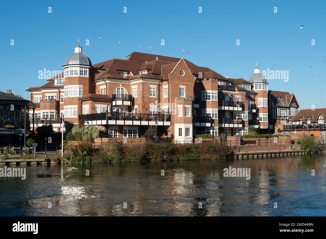 Eton, Windsor, Berkshire, Großbritannien. Januar 2024. Eton Riverside ...