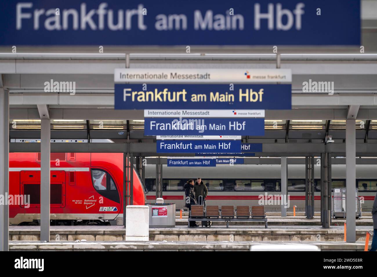 Hauptbahnhof Frankfurt am Main, Gleise, Bahnsteige, Züge, Hessen ...