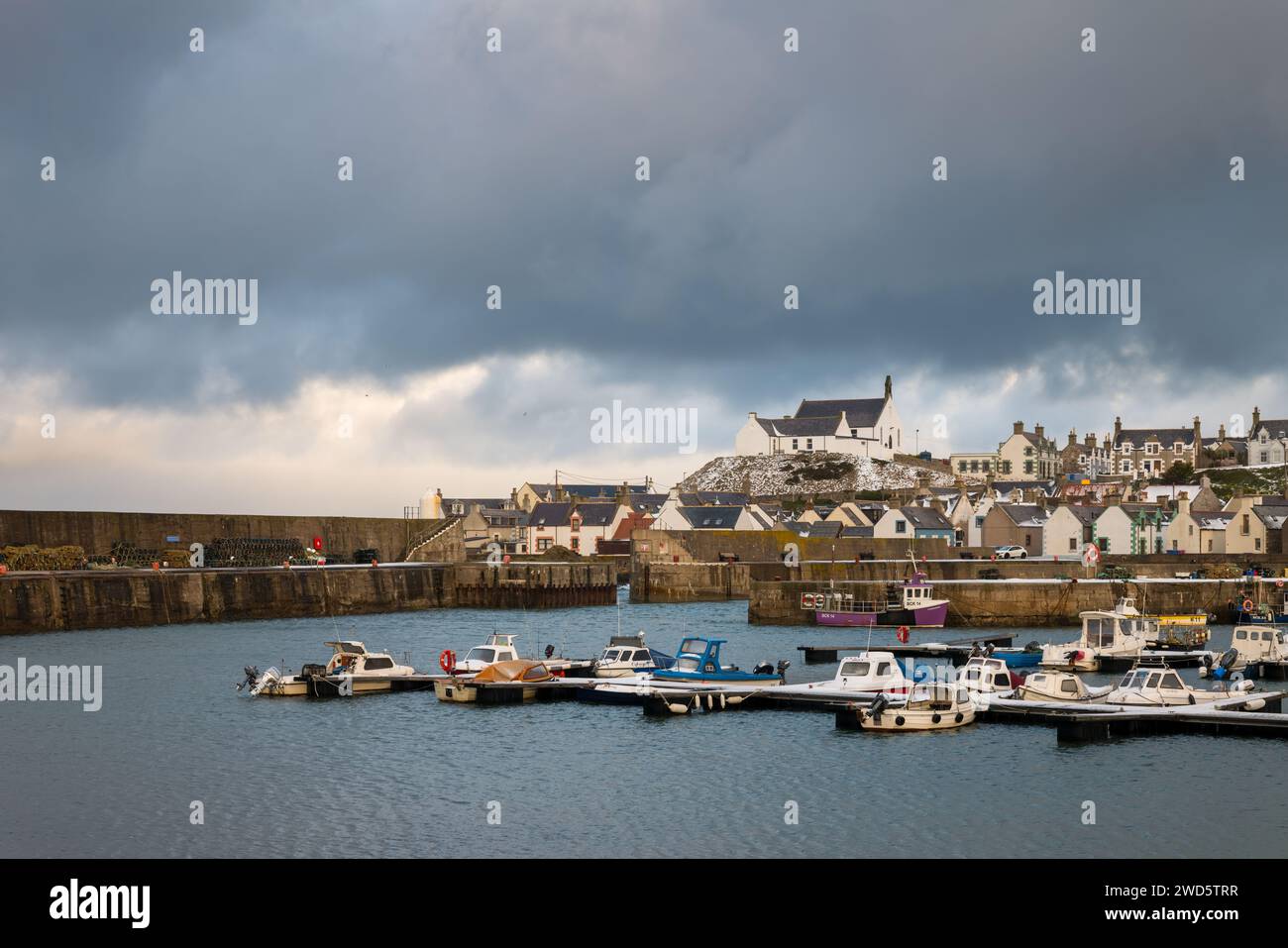 18. Januar 2024. Findochty, Moray, Schottland. Dies ist der Blick auf ...