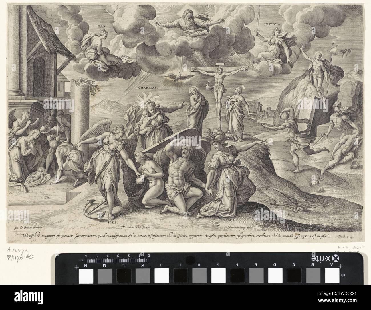 Allegorie über die Erlösung der Menschheit, Hieronymus Wierix, nach ...