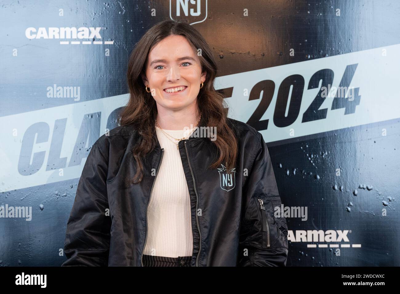 New York, USA. Januar 2024. Rose Lavelle posiert, nachdem Gotham FC sie ...