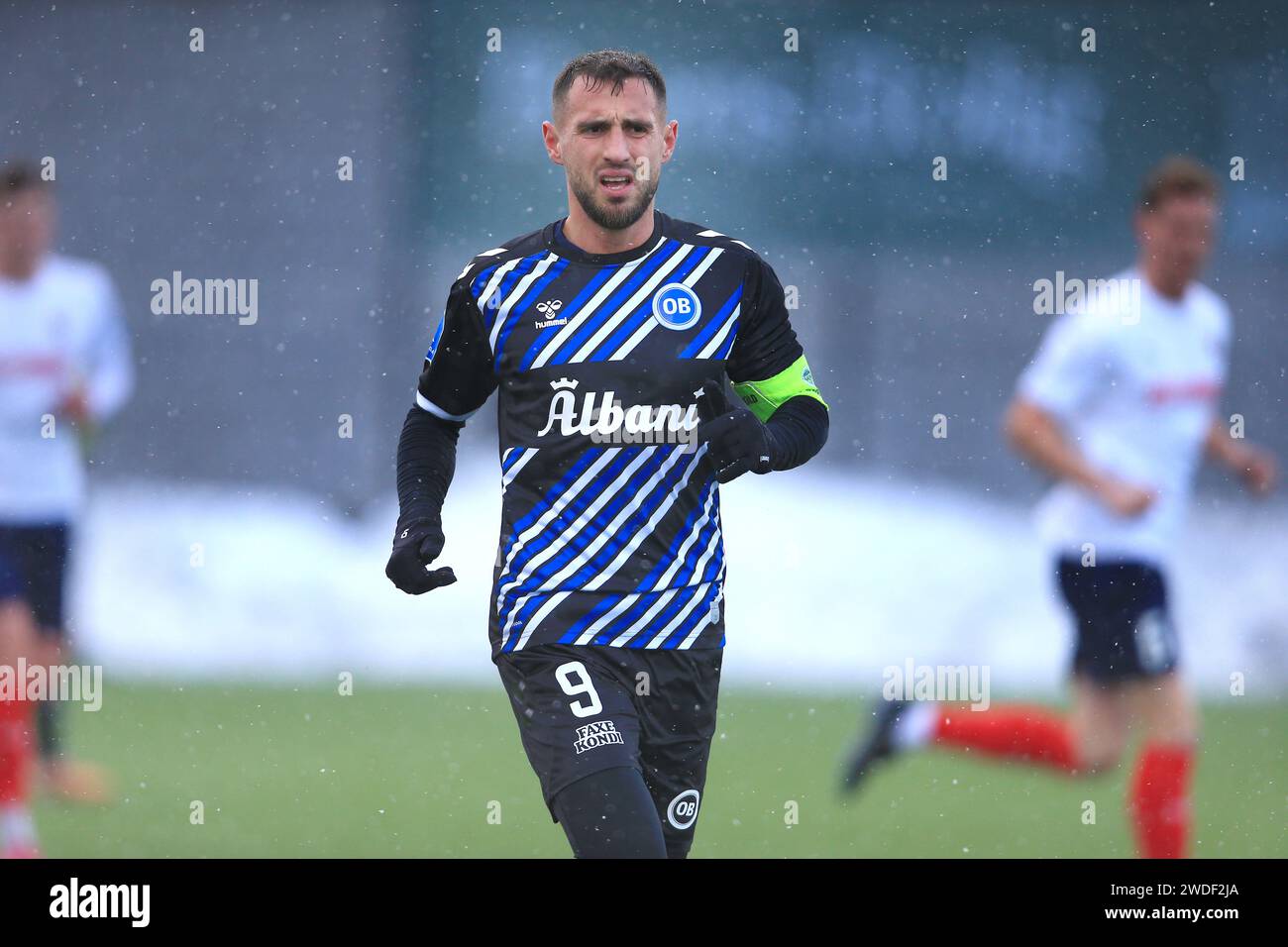 Kopenhagen, Dänemark. Januar 2024. Bashkim Kadrii (9) von Odense BK ...