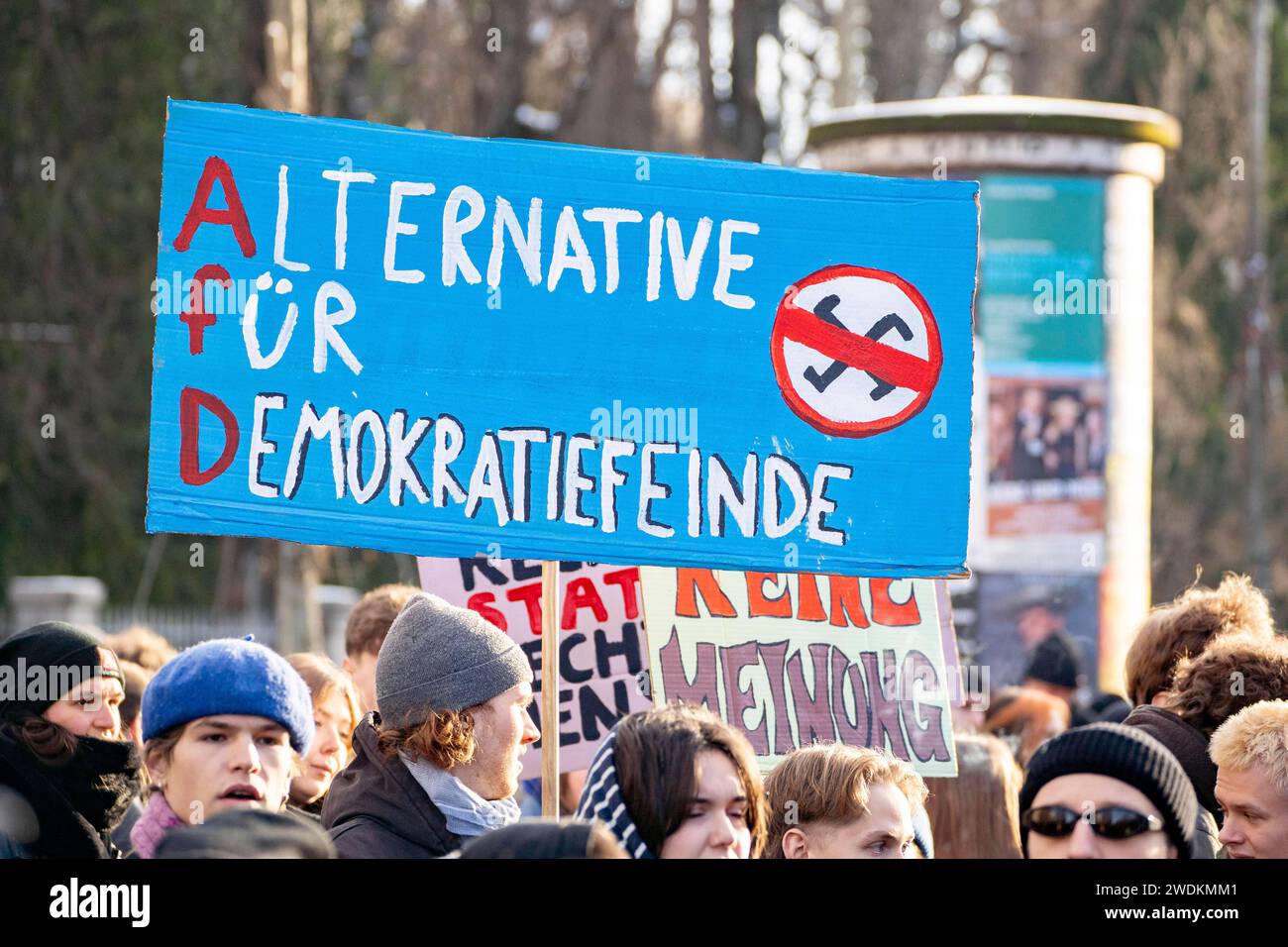 München, Deutschland. 21. Jänner 2024. Groß-Demo gemeinsam gegen Rechts ...