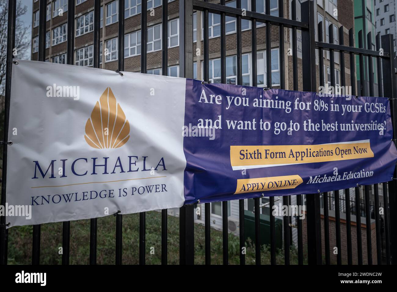 London, Großbritannien. Januar 2024. Die Michaela Community School ist ...