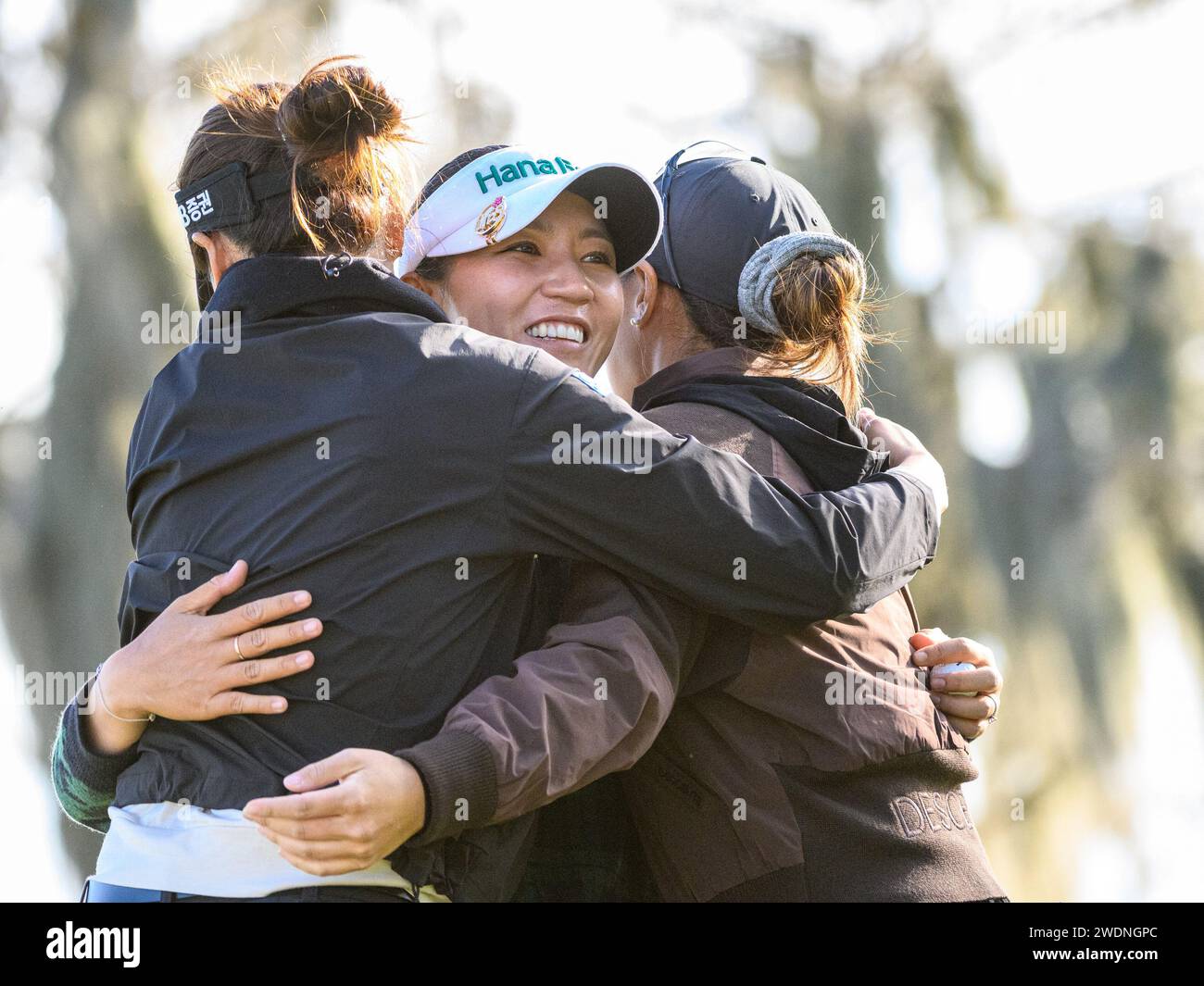 Orlando, FL, USA. Januar 2024. Lydia Ko aus Neuseeland wird von Gee ...