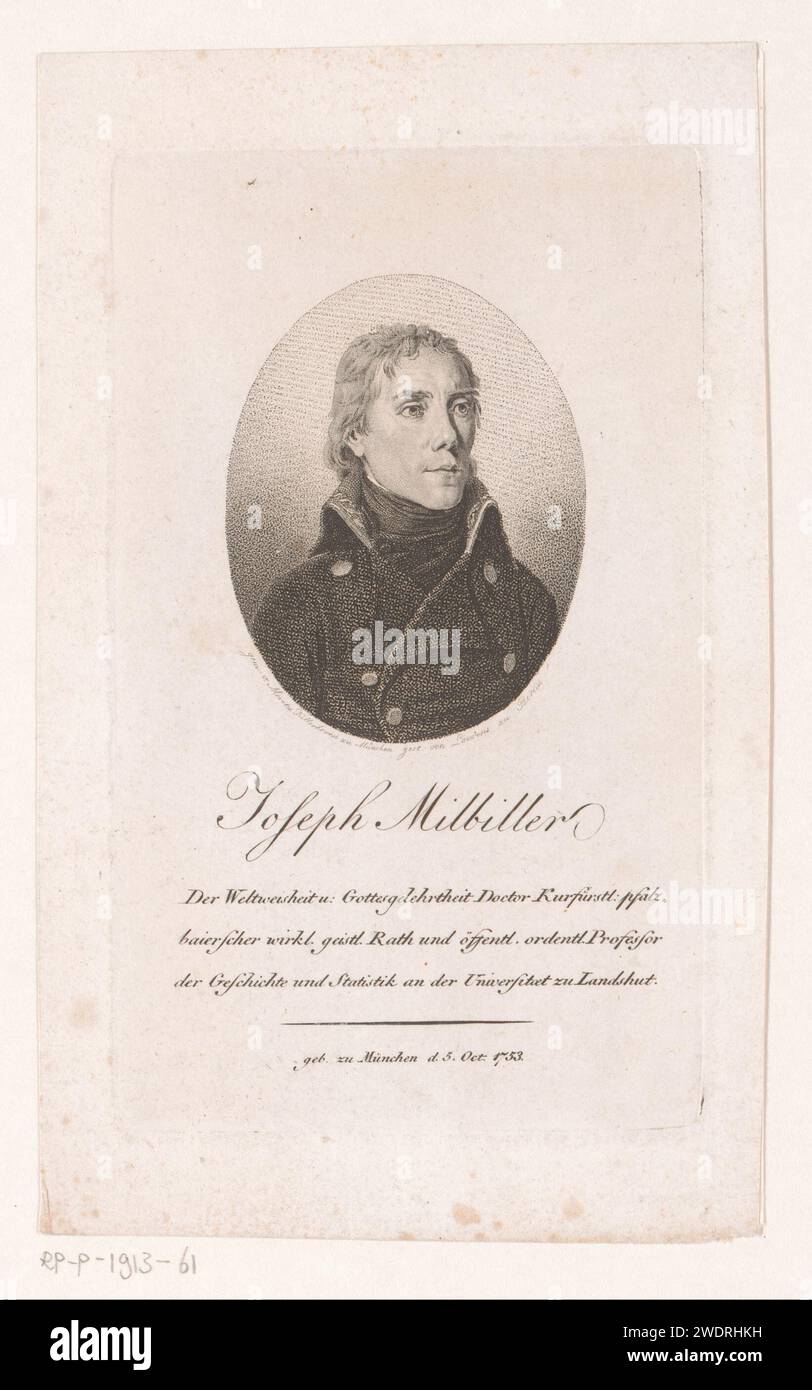 PortraT van Joseph Milbiller, Johann Daniel Laurenz (II), nach Moritz Kellerhoven, 1780 - 1832 ...