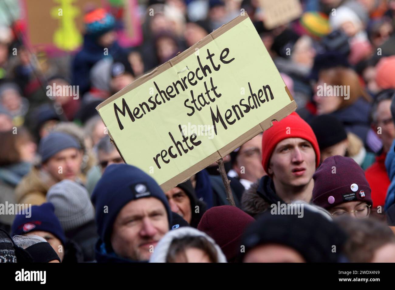 Kundgebung gegen die AfD und Rechtsextremismus - Deutschland, Deutschland, Frankfurt am Main, 20 ...