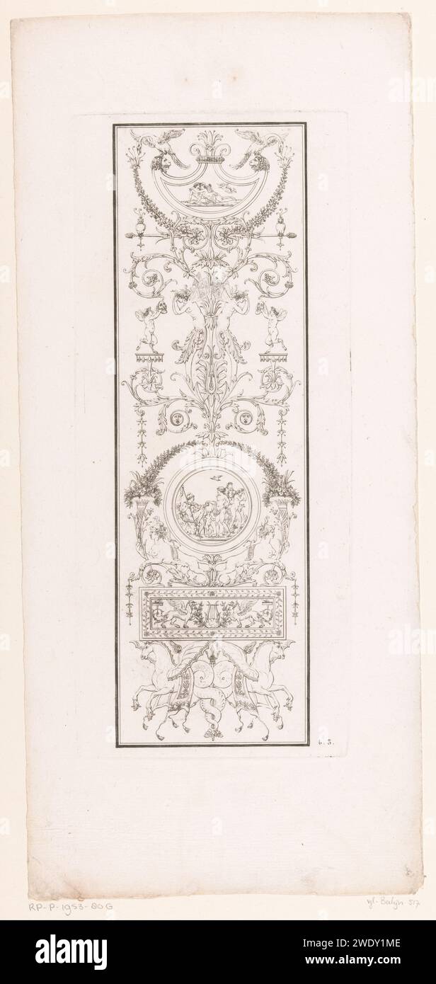 Arabsken bringt Medaillon in Hippocampi, Charles Pierre Joseph Normand ...