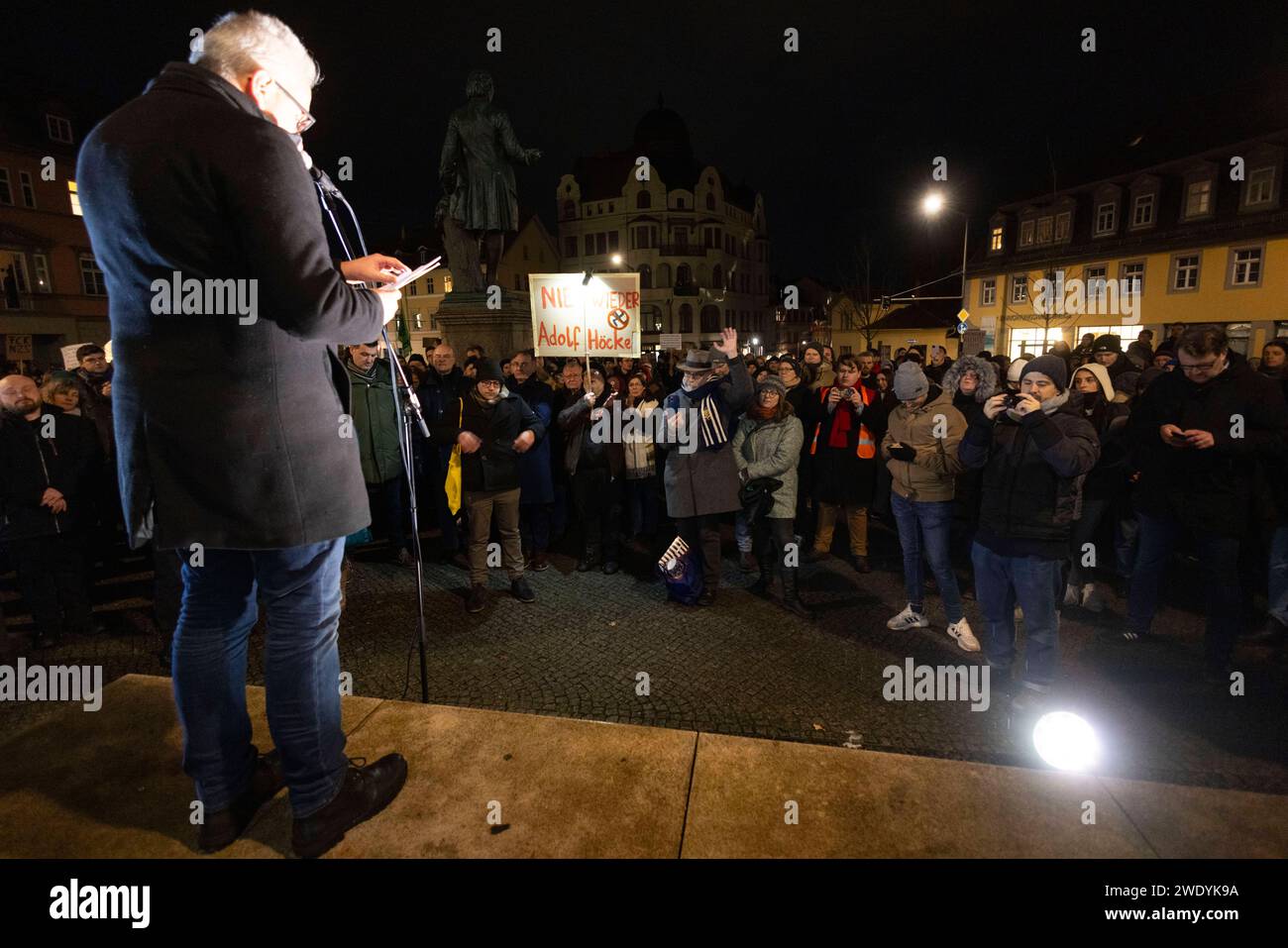 Demonstration Weimar 22012024 - Historiker Jens Christian Wagner in ...