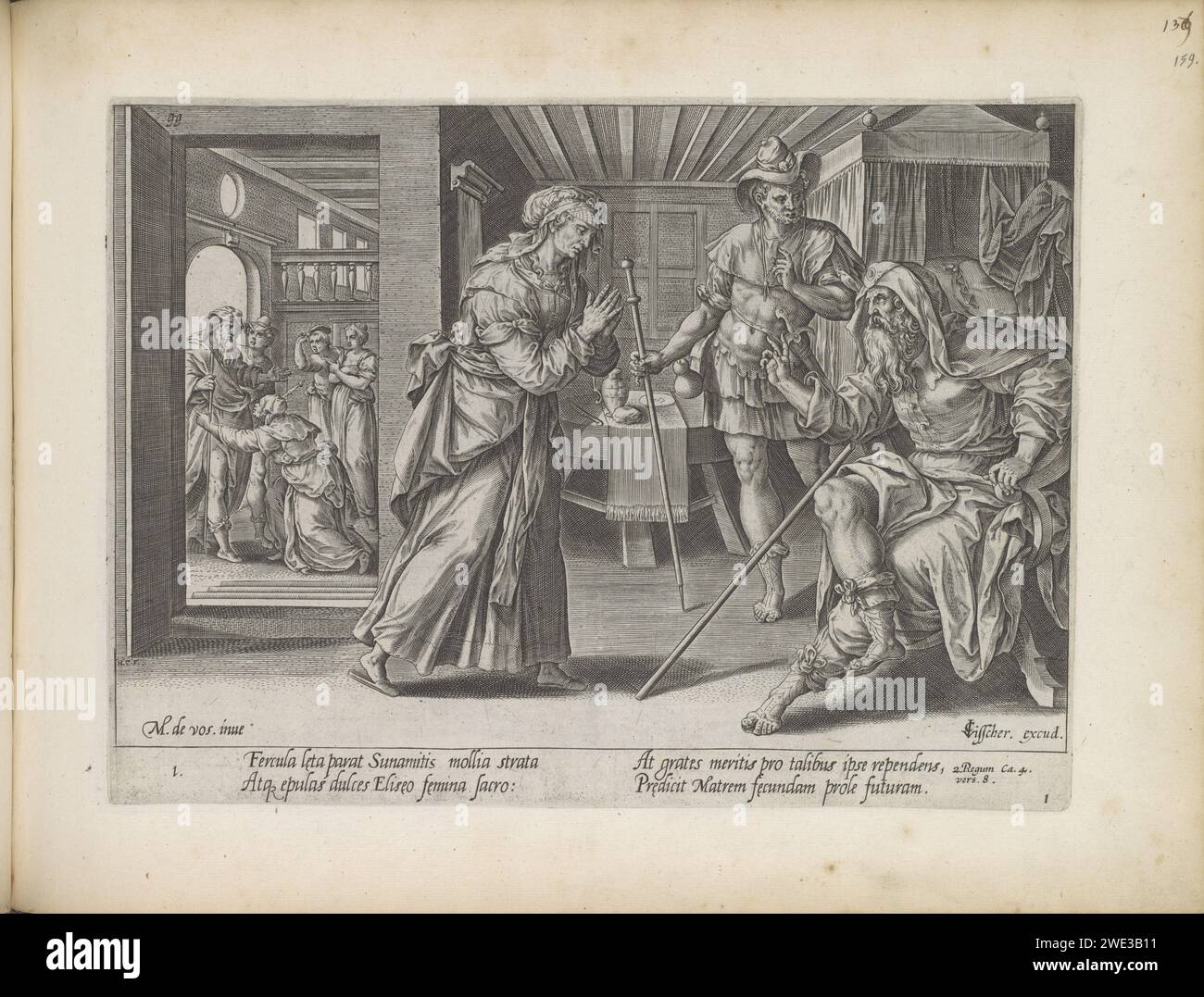 ELISA besucht die Frau aus Sunem, 1643 Print der Prophet Elisa ist Gast ...
