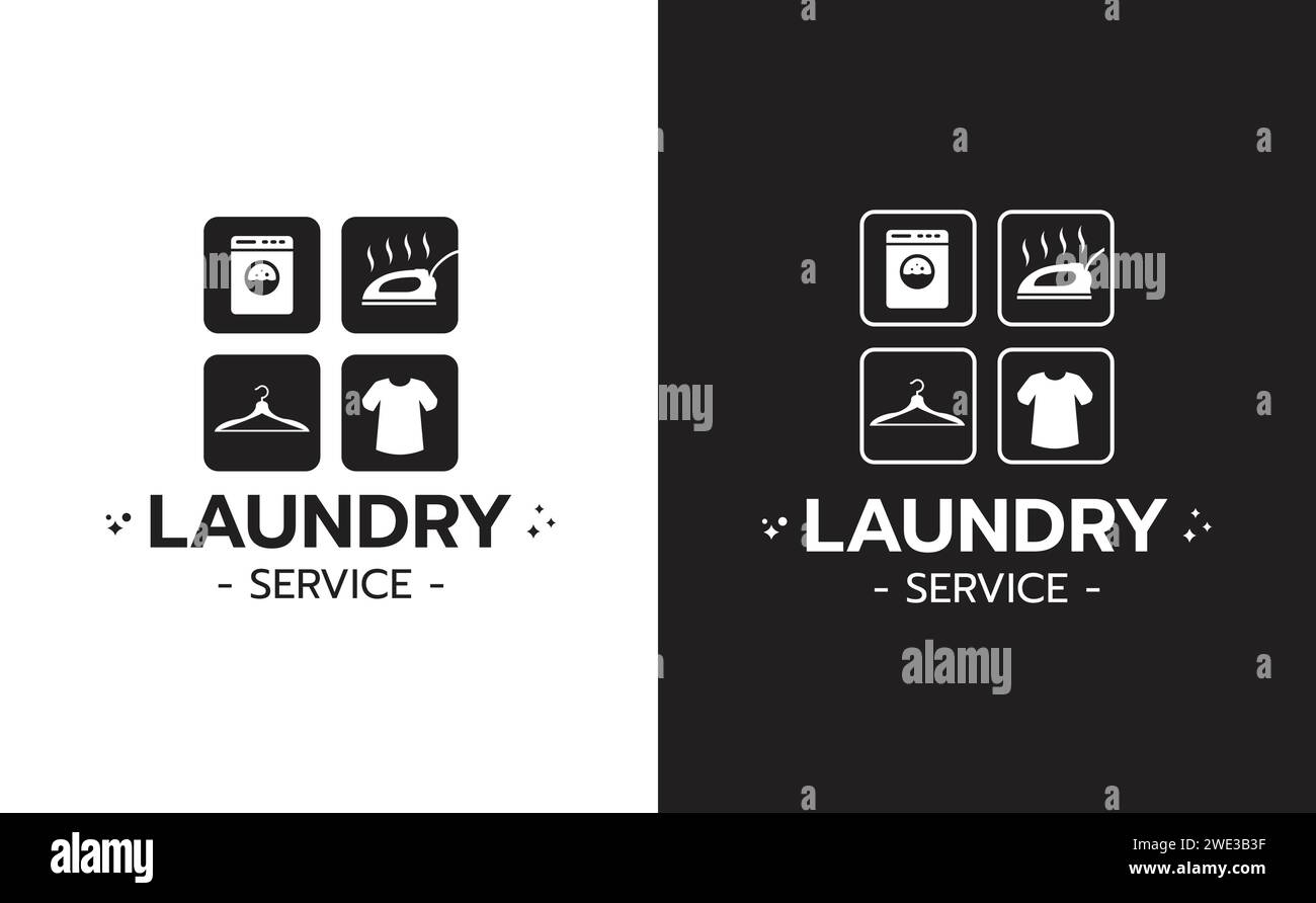 Wäscherei- oder Reinigungsservice Design kreative Logo-Vorlage auf ...