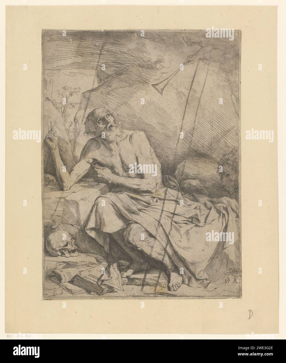 Der Heilige Hieronymus und die Trompete Jusepe de Ribera drucken 1621 den heiligen Hieronymus ...