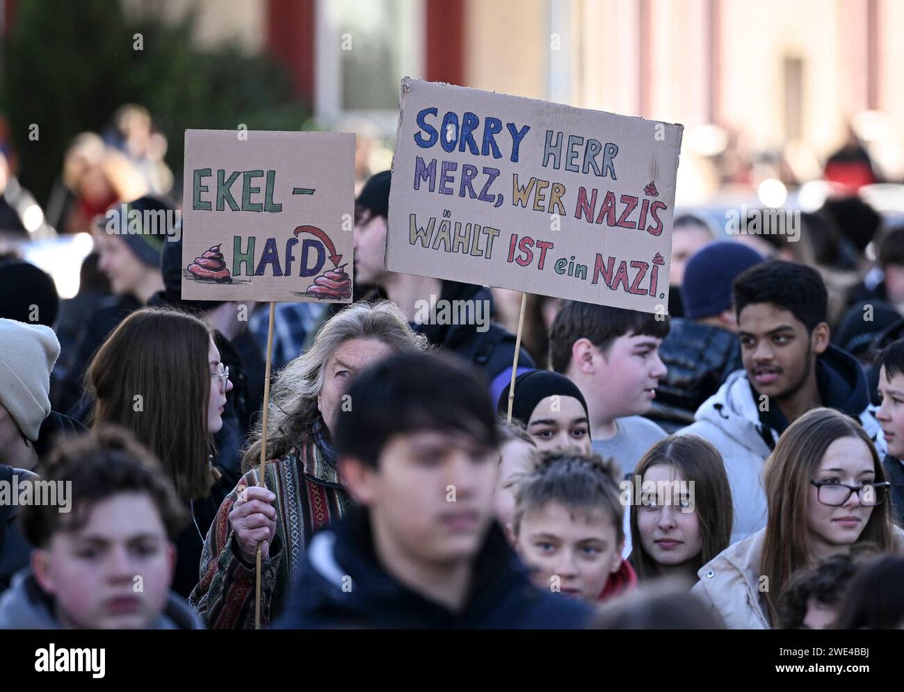 Rottenburg Kreis Tübingen 23.01.2024 ein Plakat, Ekel - HAfD und Sorry ...