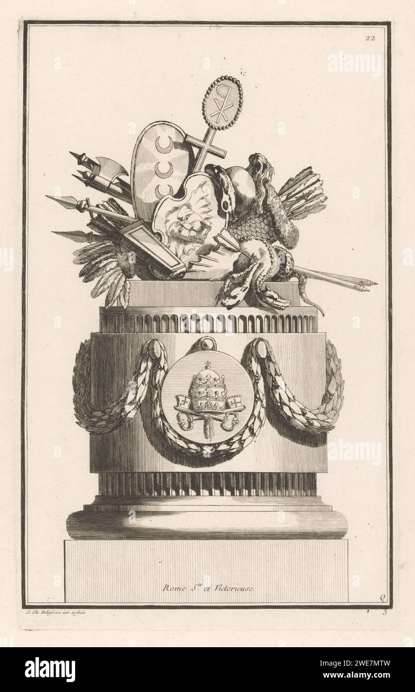 Rom, Jean Charles Delafosse, 1768 - 1771 drucken Sie Ein Podest mit ...