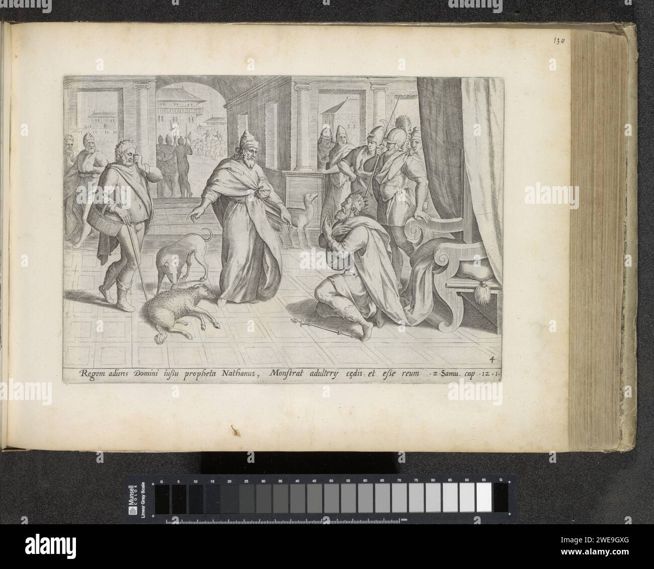 David in Natan, 1643 Druck der Prophet Natan kommt zu König David und ...