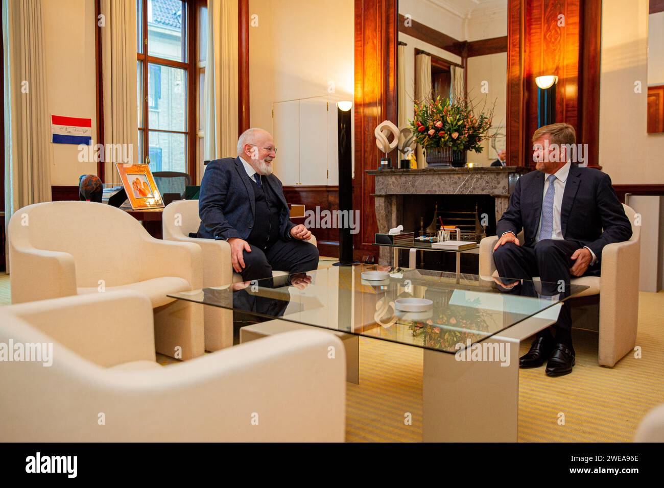 Den Haag, Niederlande, 24-01-2024 König Willem-Alexander trifft sich ...