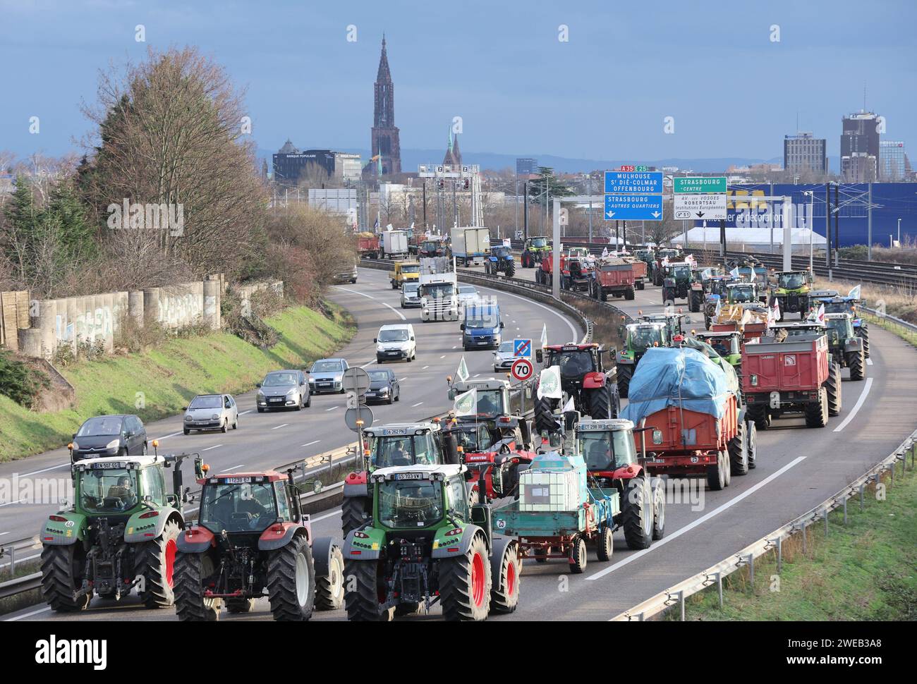 Straßburg, Frankreich. Januar 2024. © PHOTOPQR/L'ALSACE/Jean-Marc LOOS ...