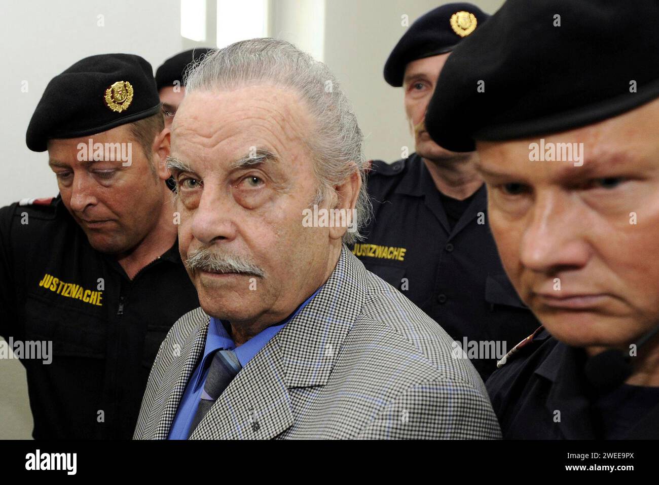 FILE - Defendant Josef Fritzl, center, is escorted to the fourth day of ...